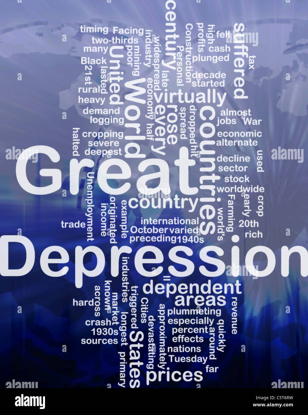 Word cloud concept illustration of Great Depression international Stock ...