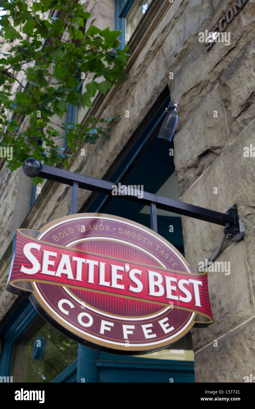 Sign for Seattle's Best coffee in Seattle Washington USA Stock Photo ...
