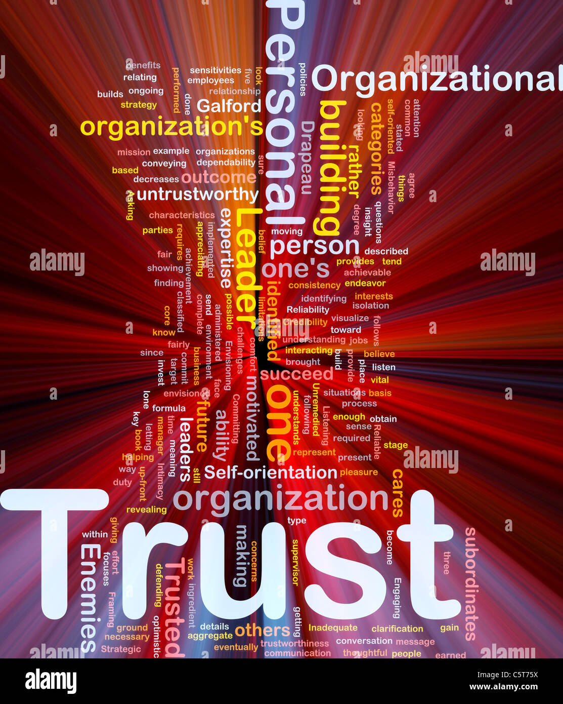 Background concept illustration of building personal trust glowing ...