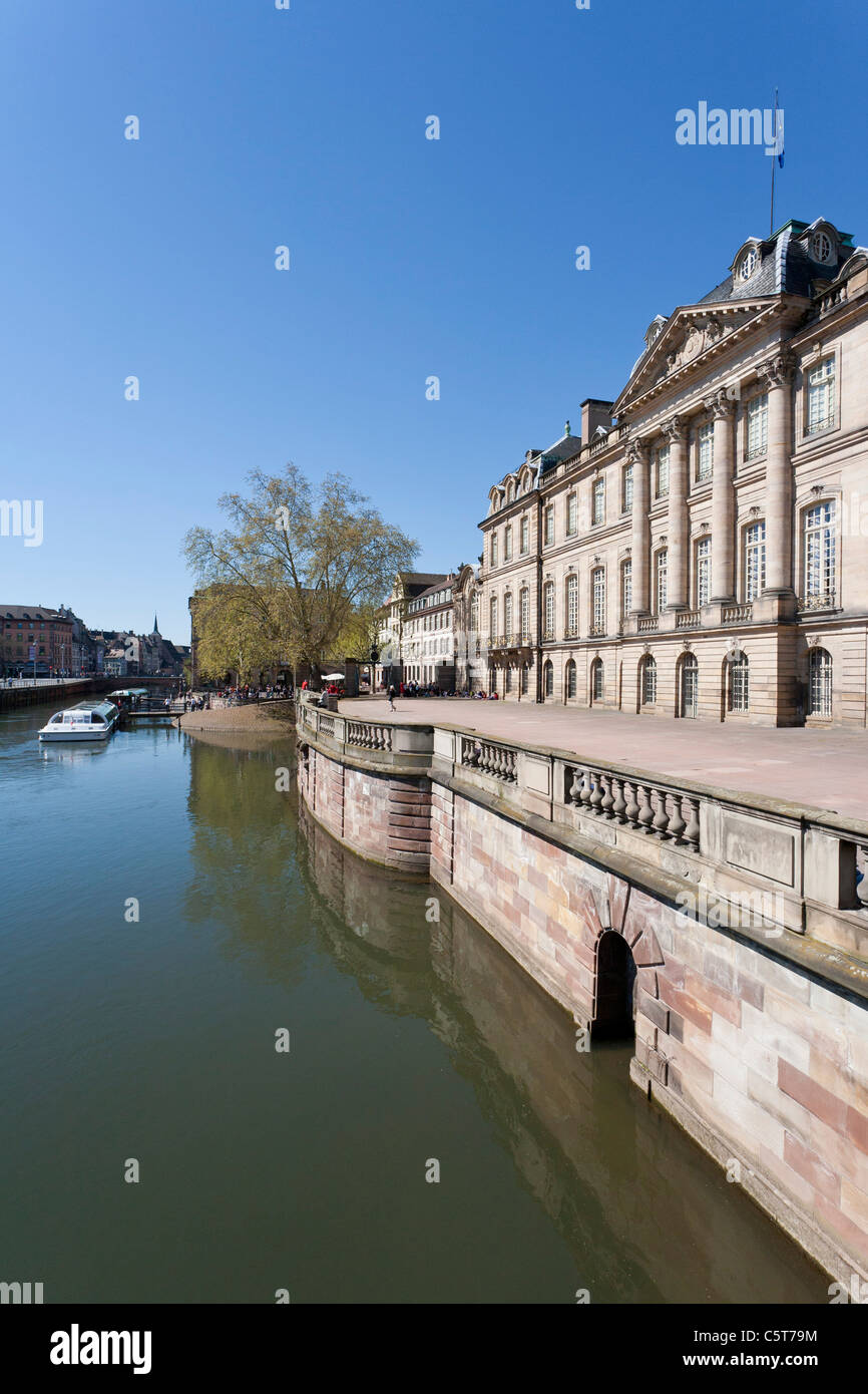 France, Alsace, Strasbourg, View of Chateau des Rohan building with L ...
