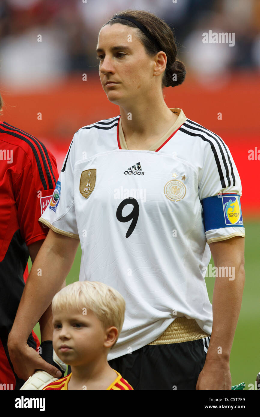 Germany team captain Birgit Prinz stands during team introductions ...