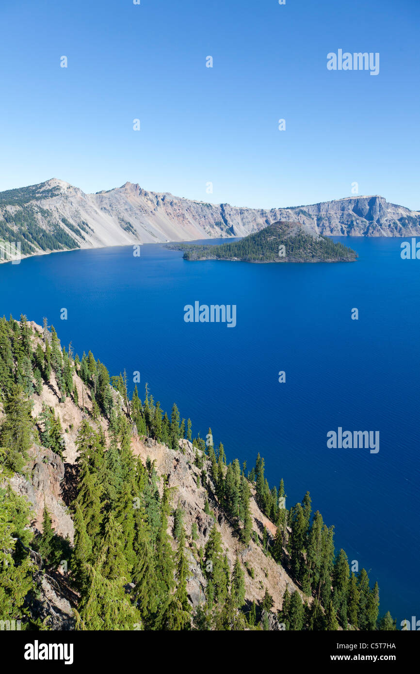 Crater Lake and Wizard Island Oregon USA Stock Photo - Alamy