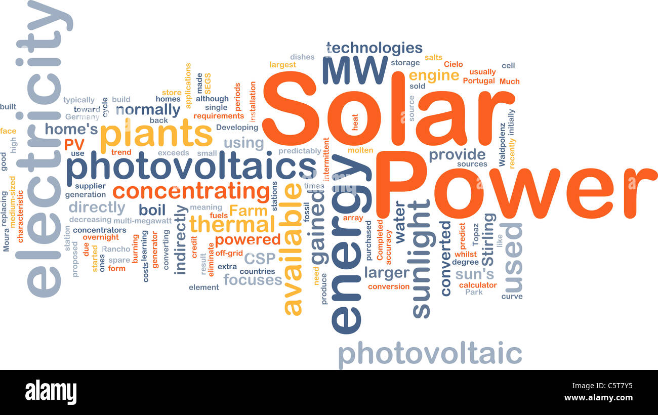 Background concept illustration of solar power energy Stock Photo - Alamy