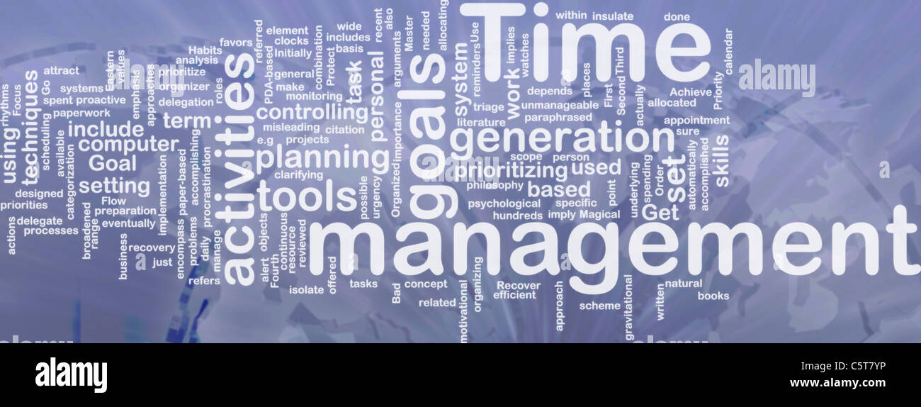 Word cloud concept illustration of time management international Stock ...