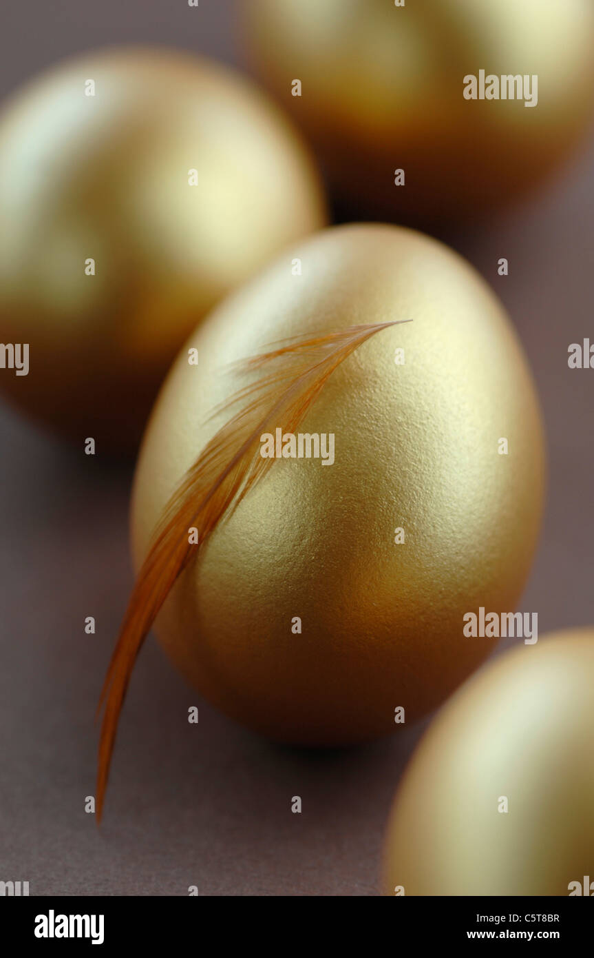 Golden easter eggs Stock Photo - Alamy
