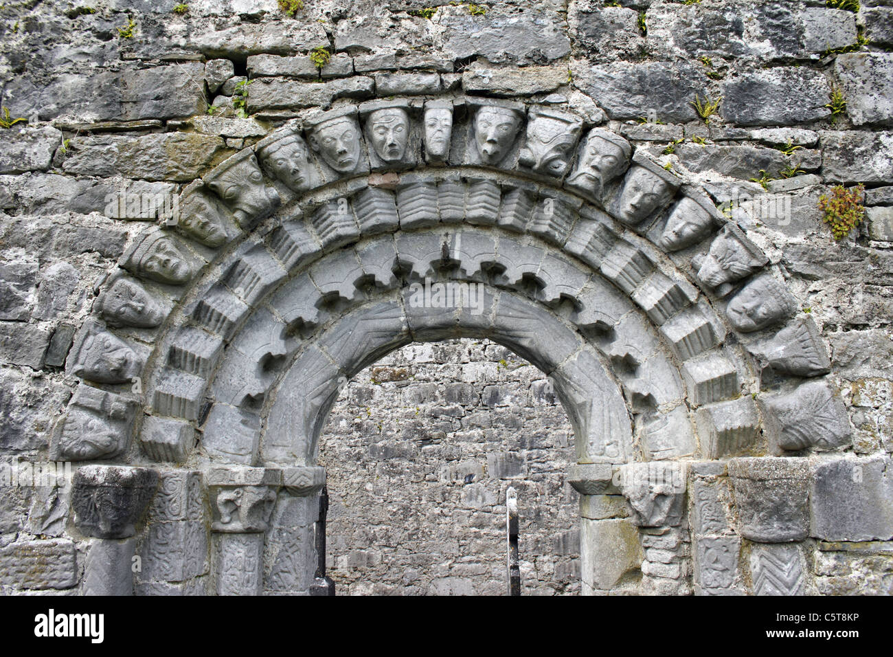 Romanesque doorway, Dysert O'Dea Monastery, County Clare, Ireland Stock ...
