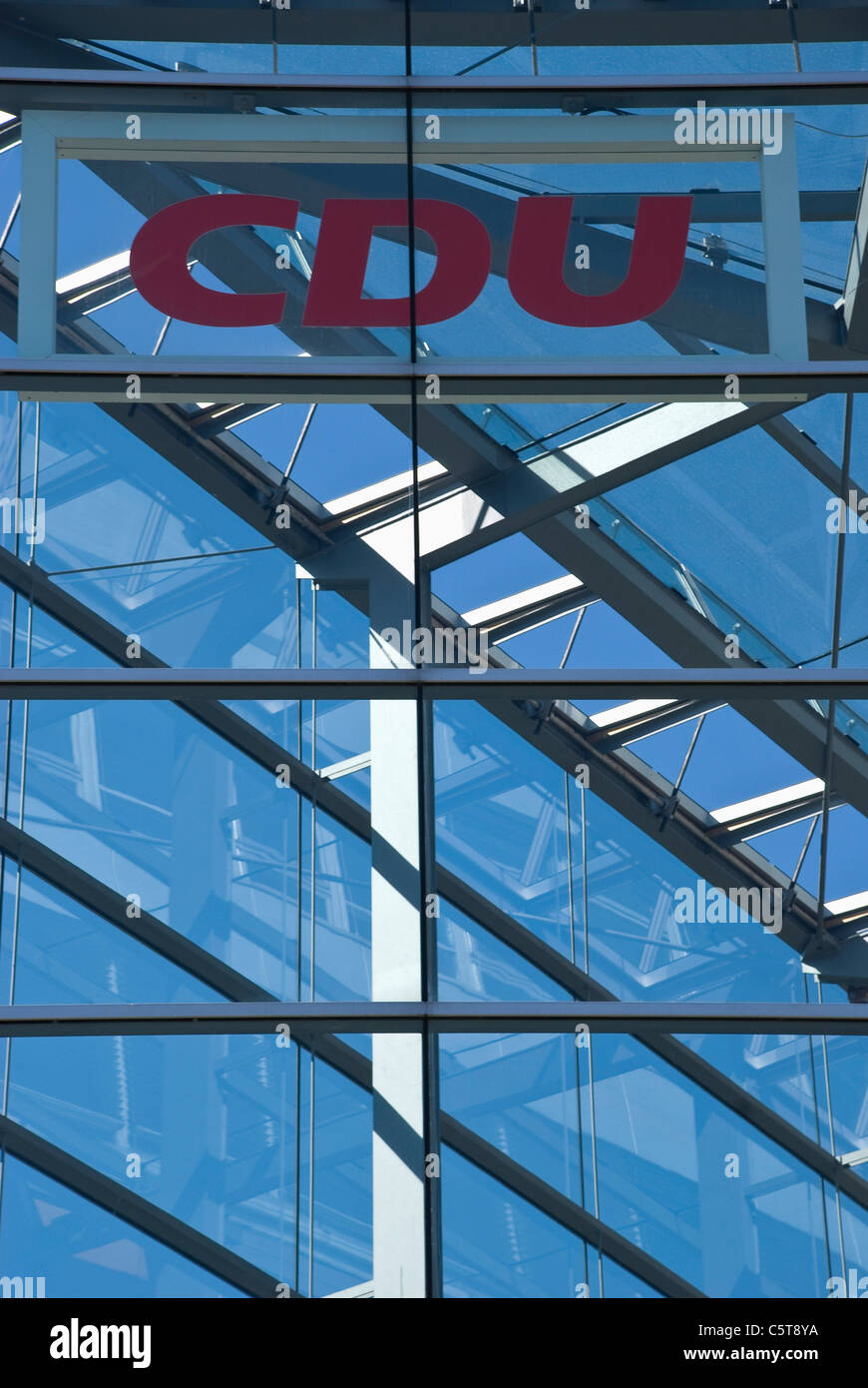 Germany, Berlin, CDU, Party headquarters building, glass front Stock ...