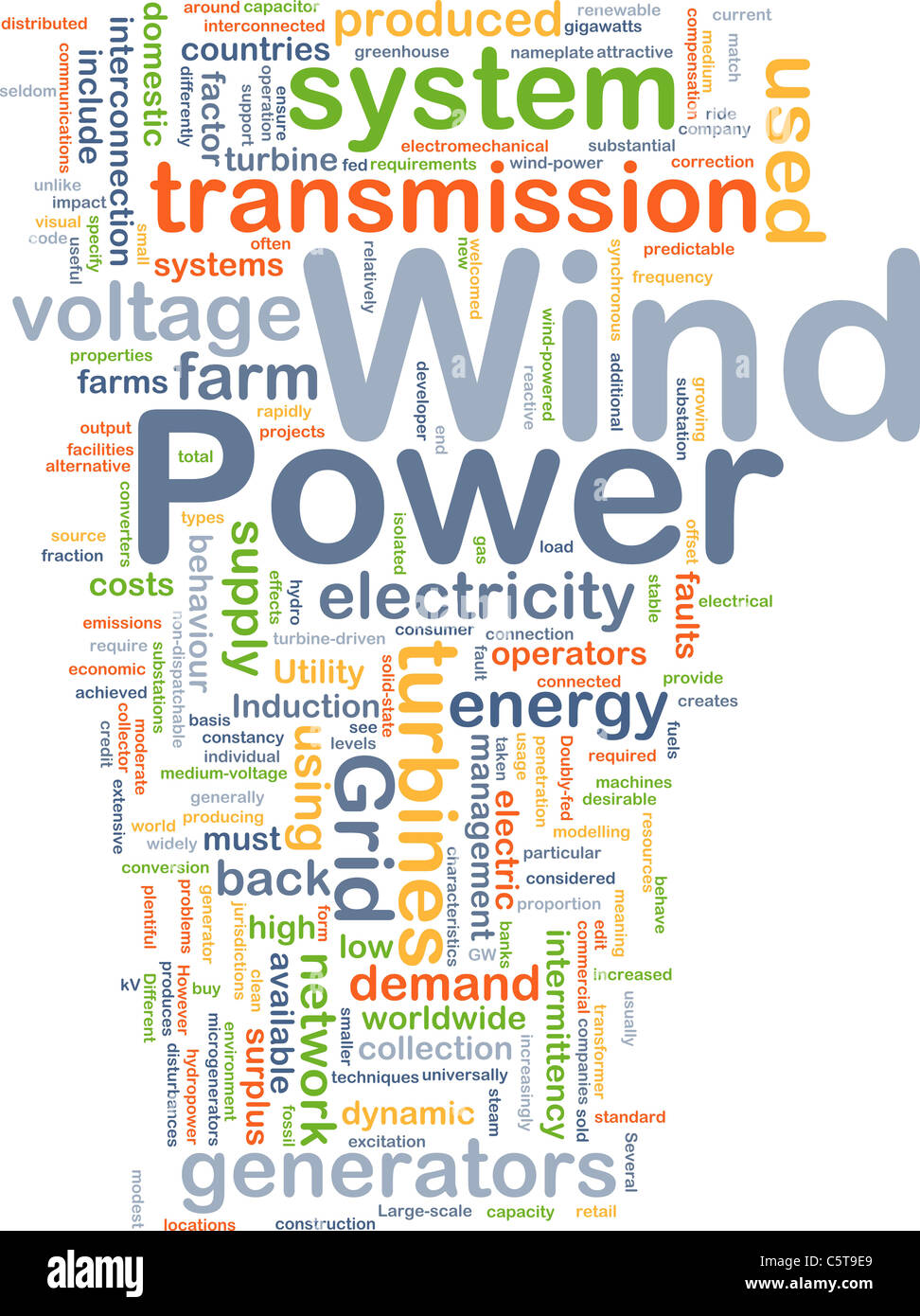 Wind turbines word cloud concept hi-res stock photography and images ...