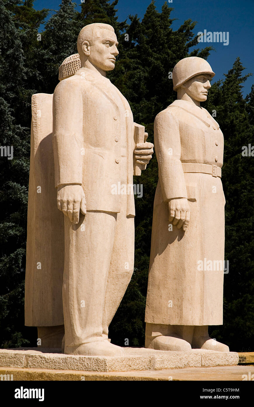 Turkey, Cappadocia, Ankara, Anitkabir, Statues of soldiers Stock Photo ...