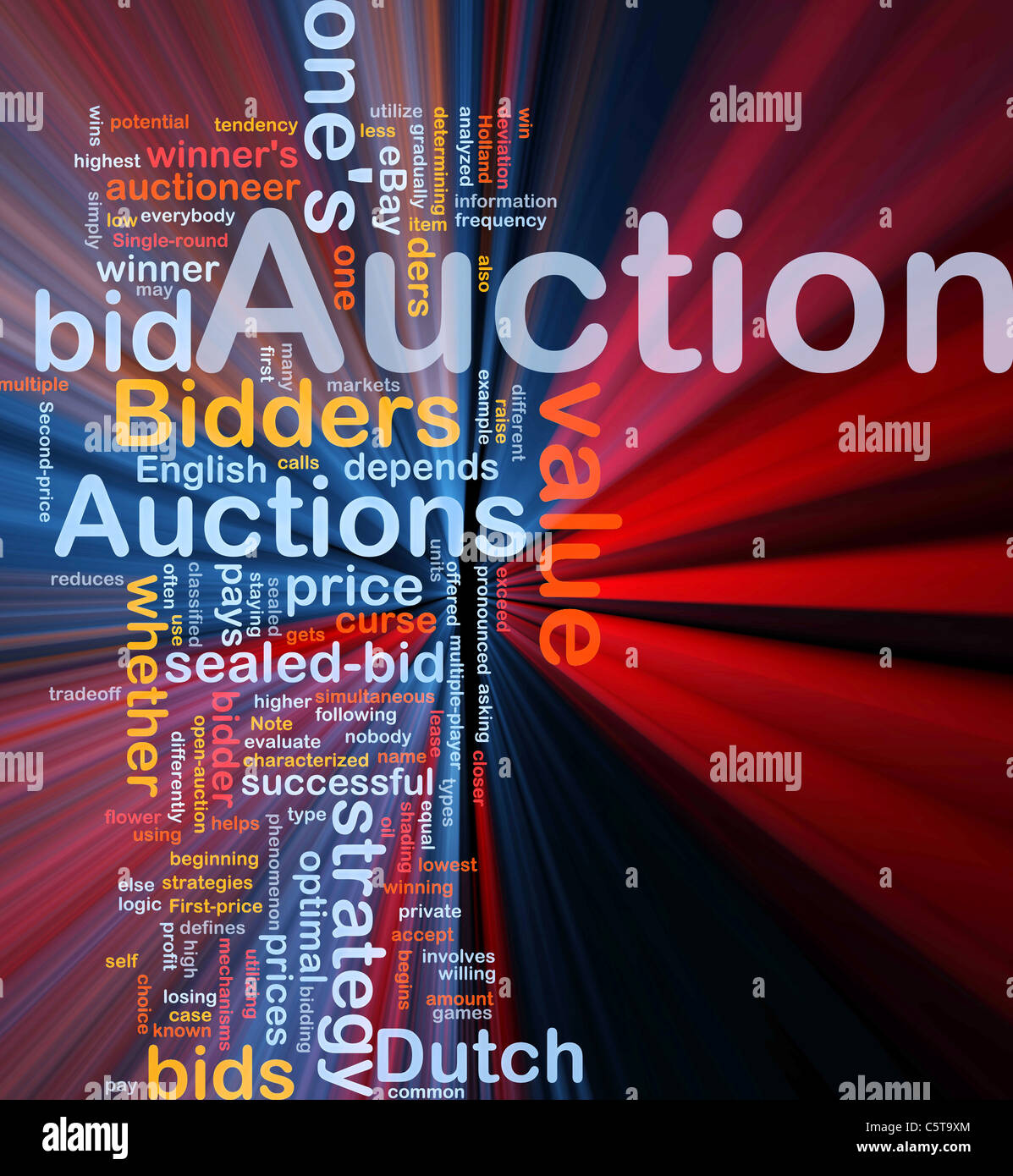 Background concept illustration of Auction bid sale glowing light Stock ...