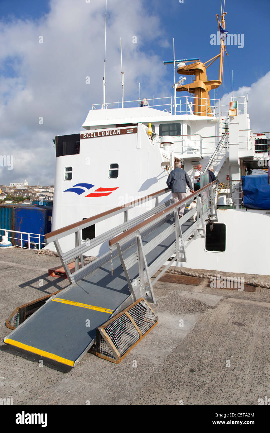 Scillonian III at St Mary;s harbour; Isles of Scilly Stock Photo - Alamy