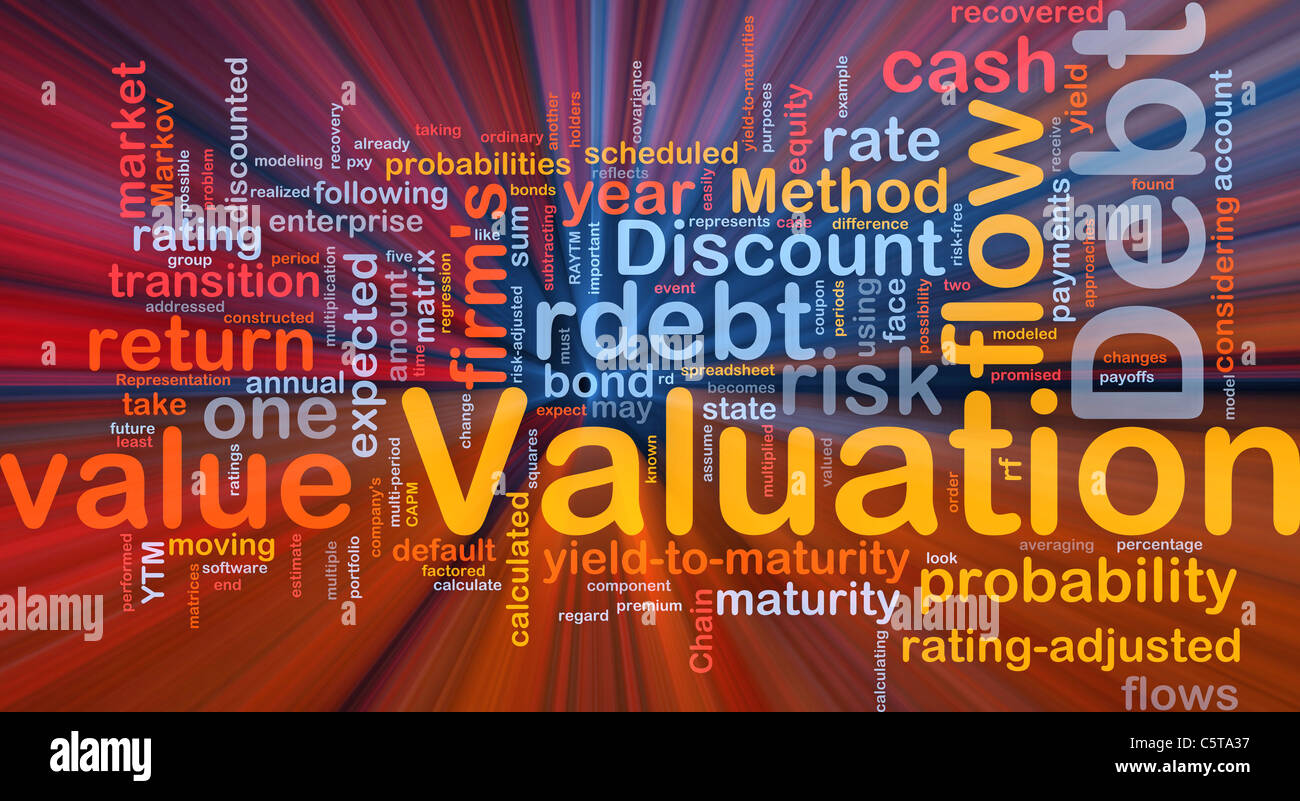 Background concept wordcloud illustration of debt valuation finance ...