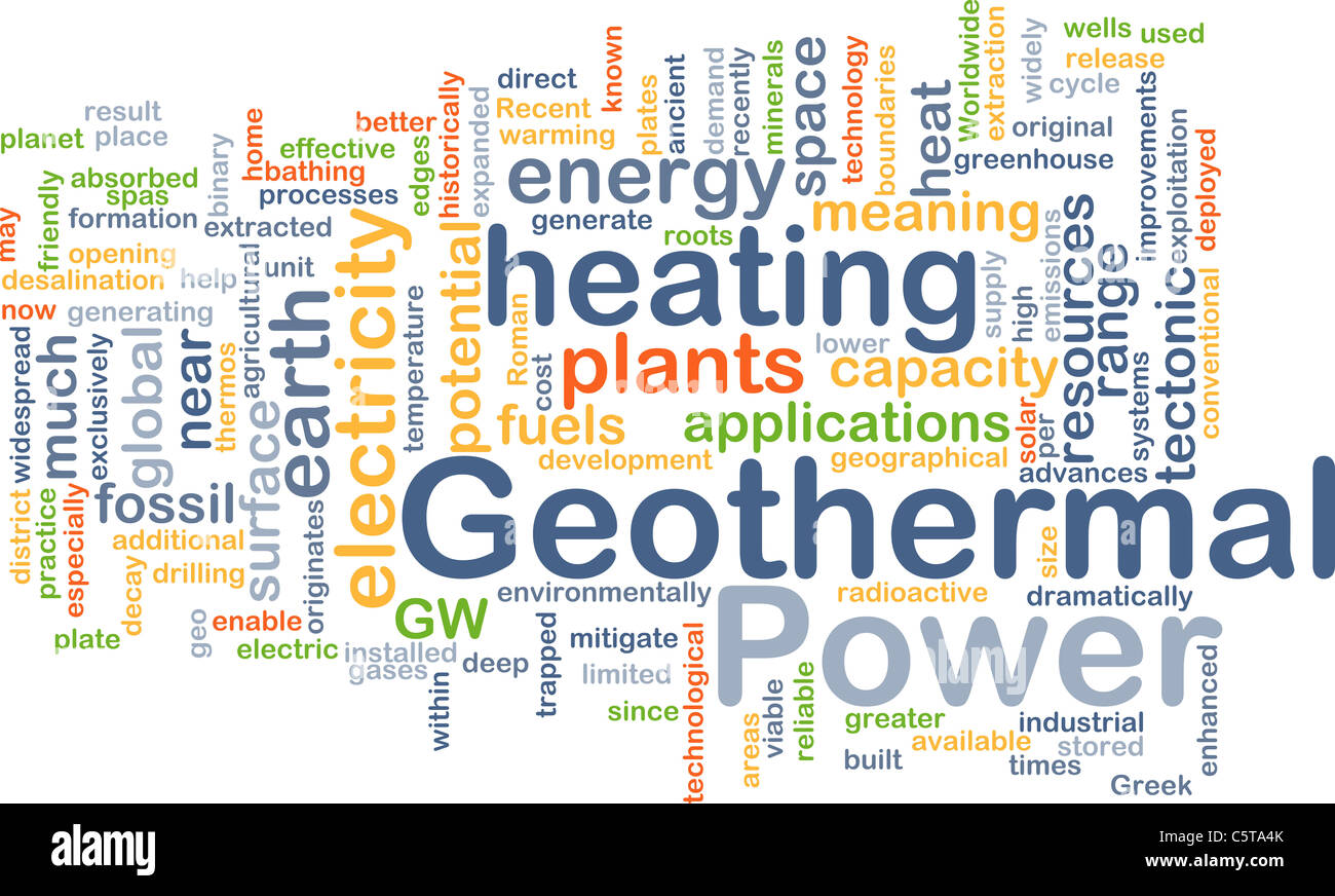 Background concept illustration of geothermal heating power Stock Photo ...