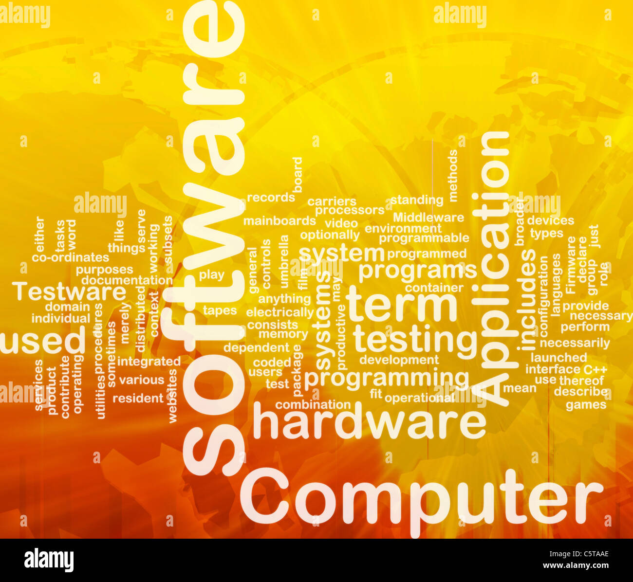 Word cloud concept illustration of computer software international ...