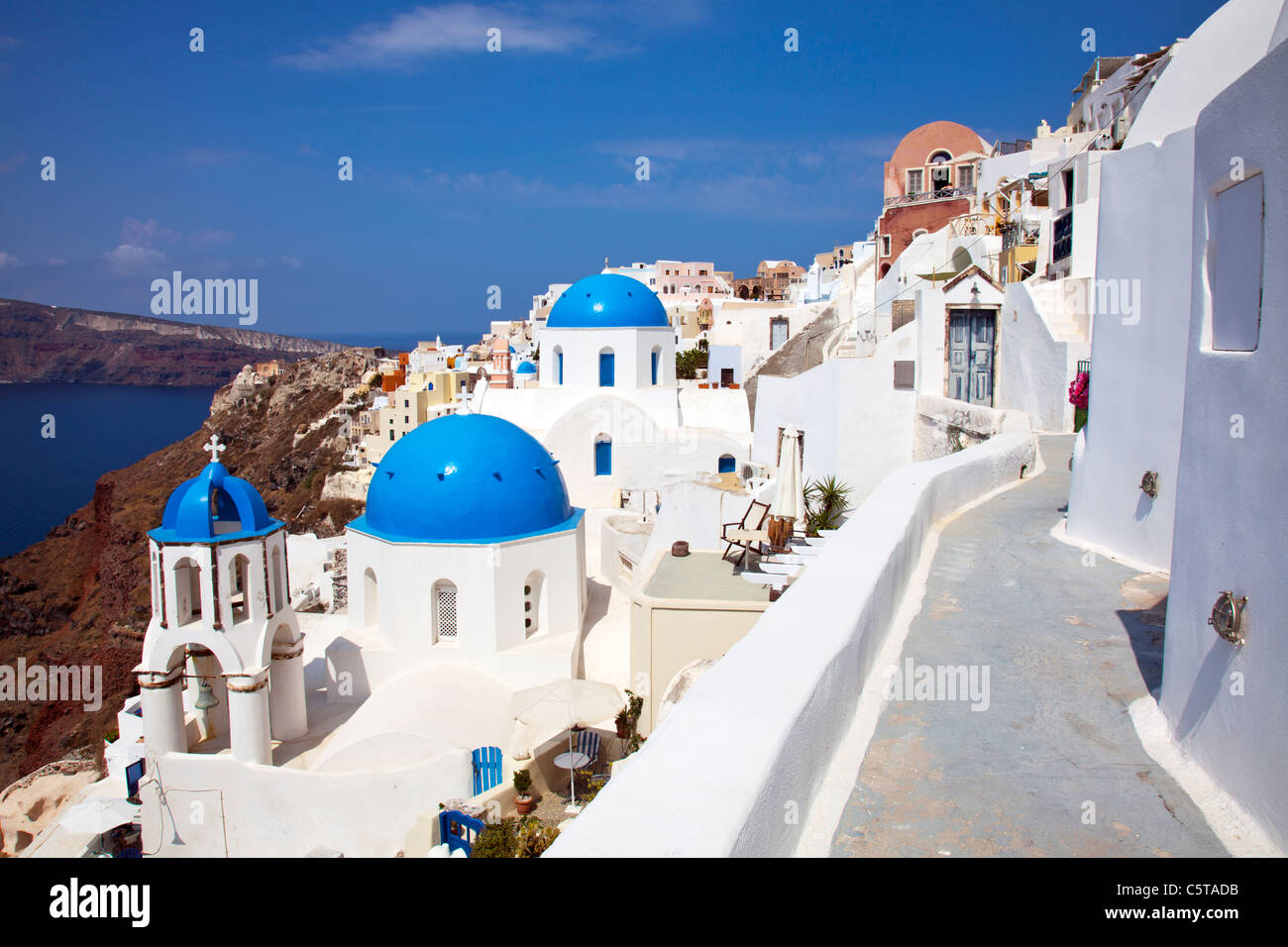 Santorini, Greek Island, Cyclades, Greece, Oia town, path leading to ...