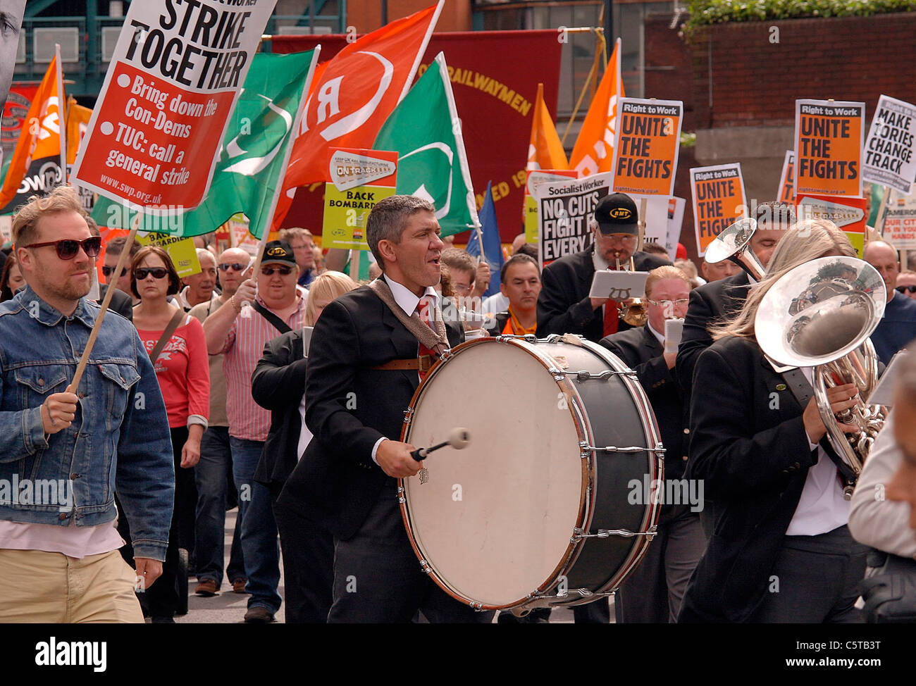 Bombardier Protest March through the centre of Derby organised by Unite ...