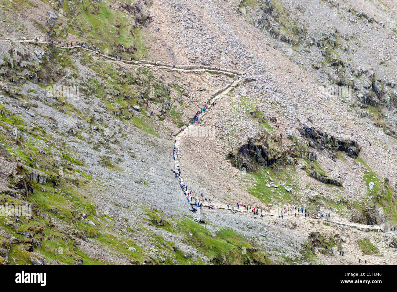 Pyg path trail on Snowdon Stock Photo - Alamy
