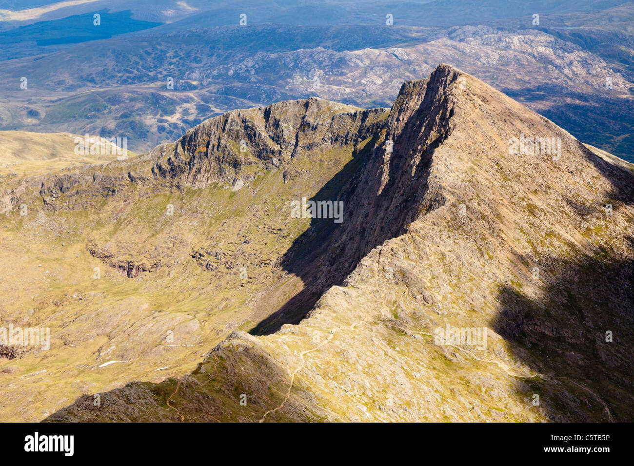 Llewedd ridge from Mount Snowdon Wales UK Stock Photo - Alamy