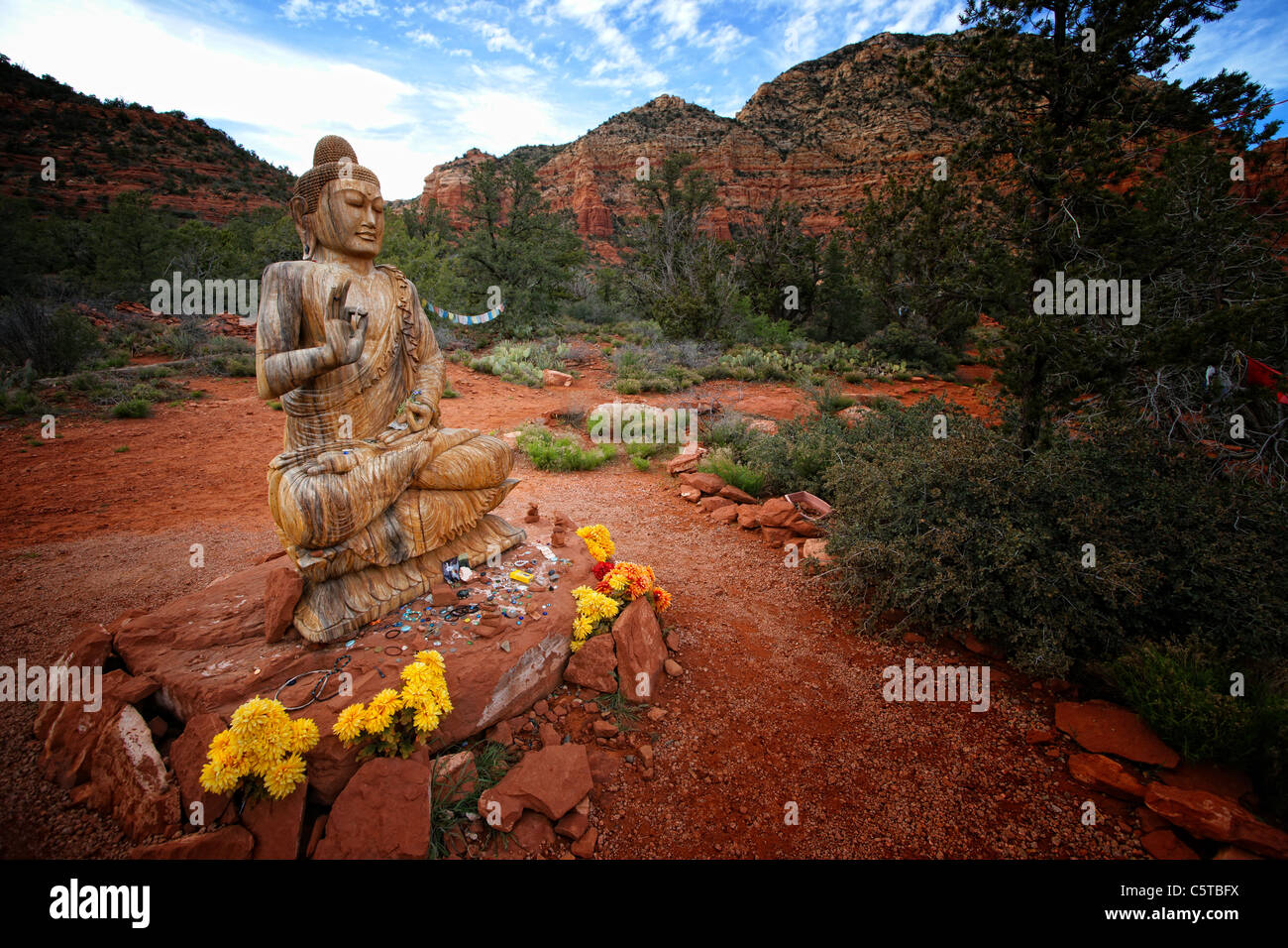 Buddha statue at the Buddhist Stupa in Sedona, Arizona Stock Photo - Alamy
