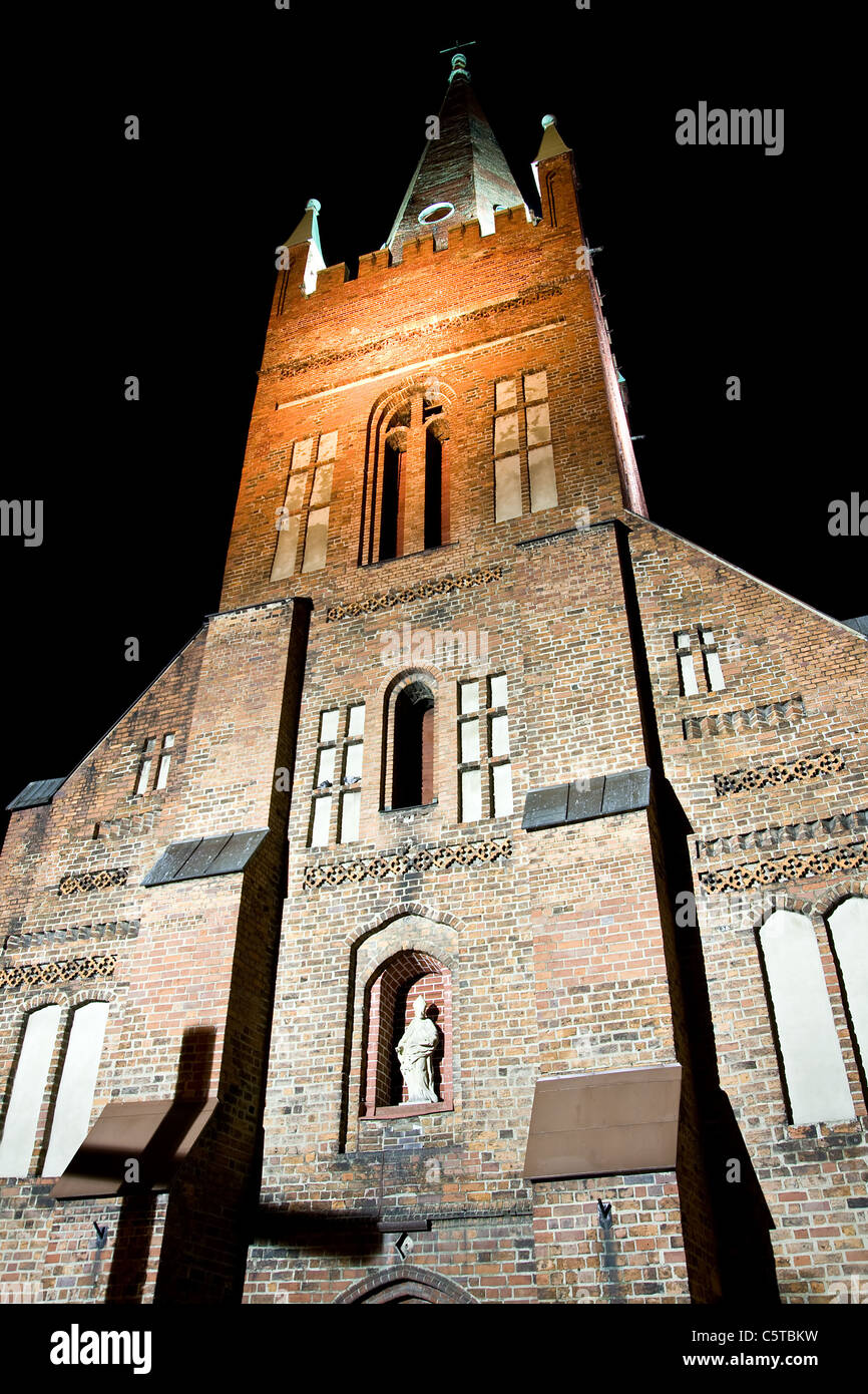front side of church at night Stock Photo - Alamy