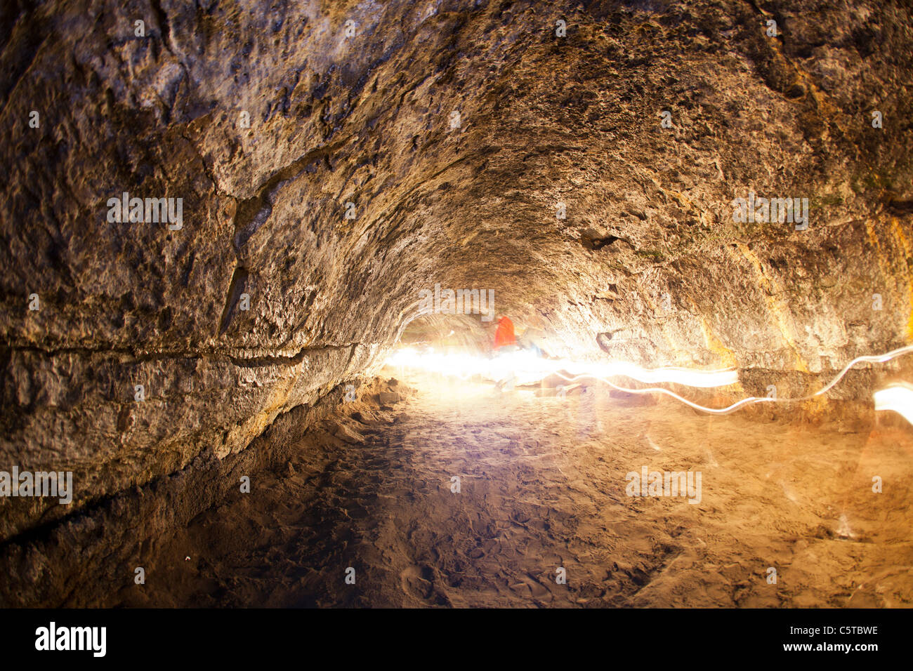 Lava River Cave lava tube oregon USA Stock Photo - Alamy