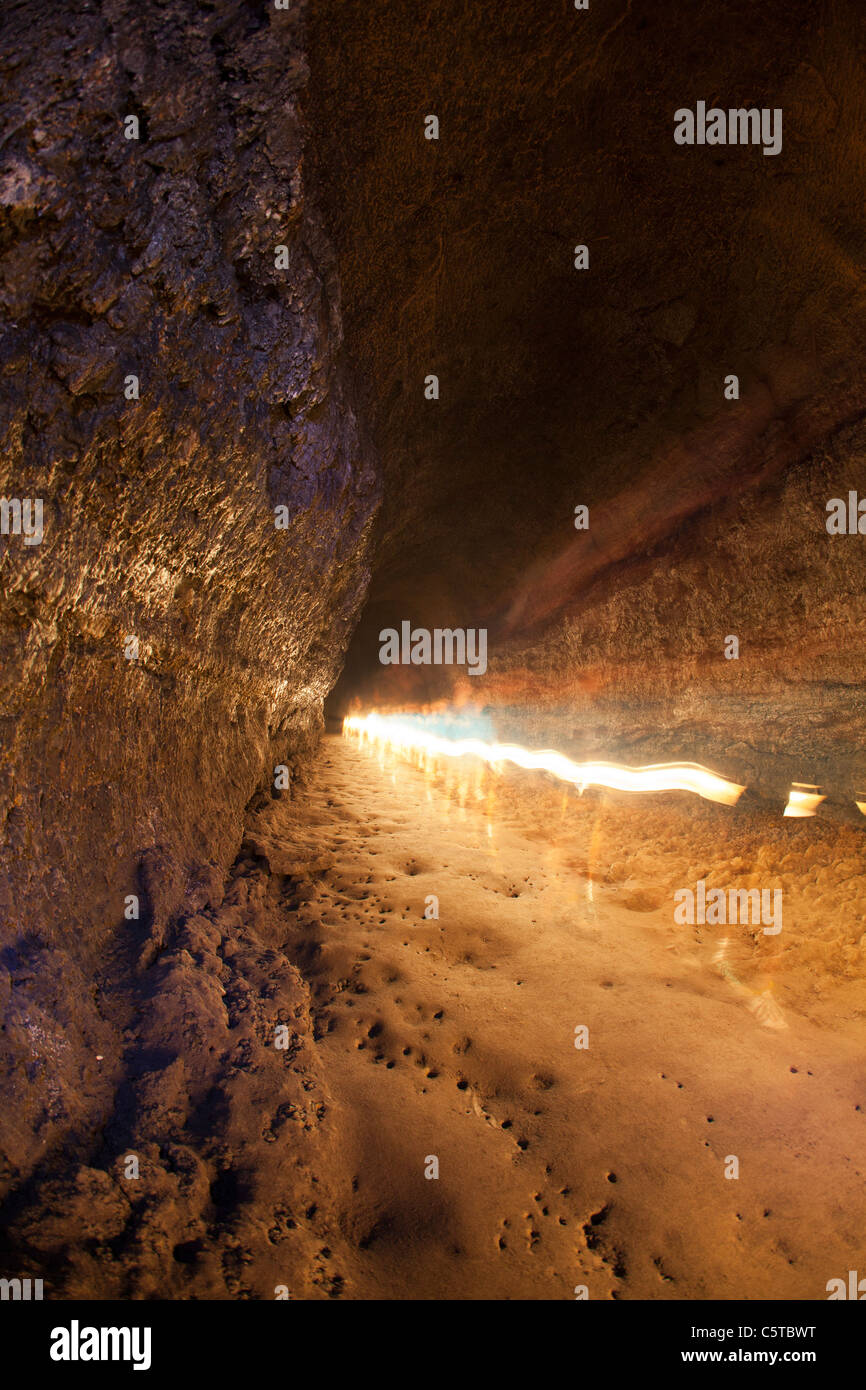 Lava River Cave lava tube oregon USA Stock Photo - Alamy