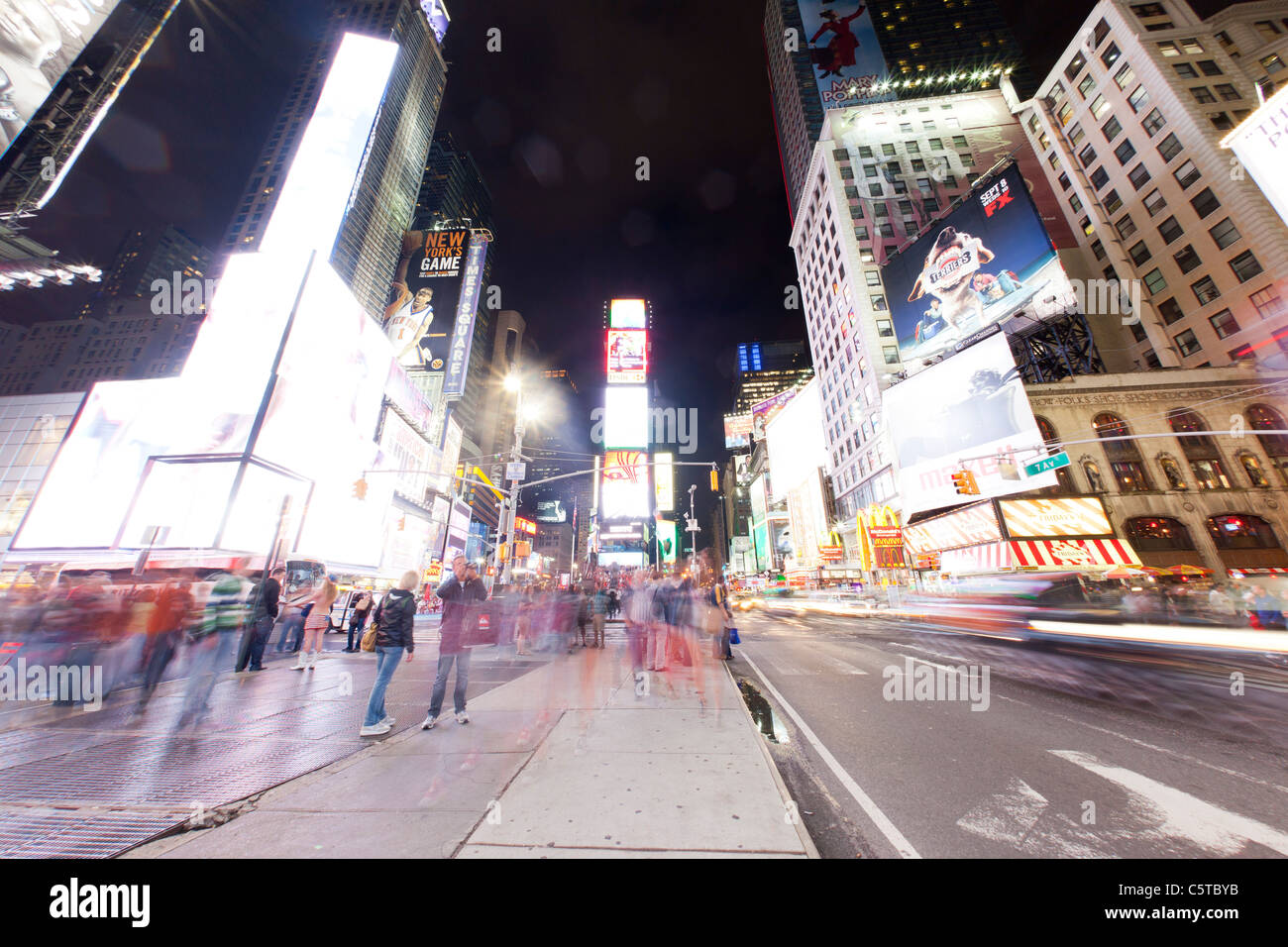 Time Square at night New York USA Stock Photo - Alamy