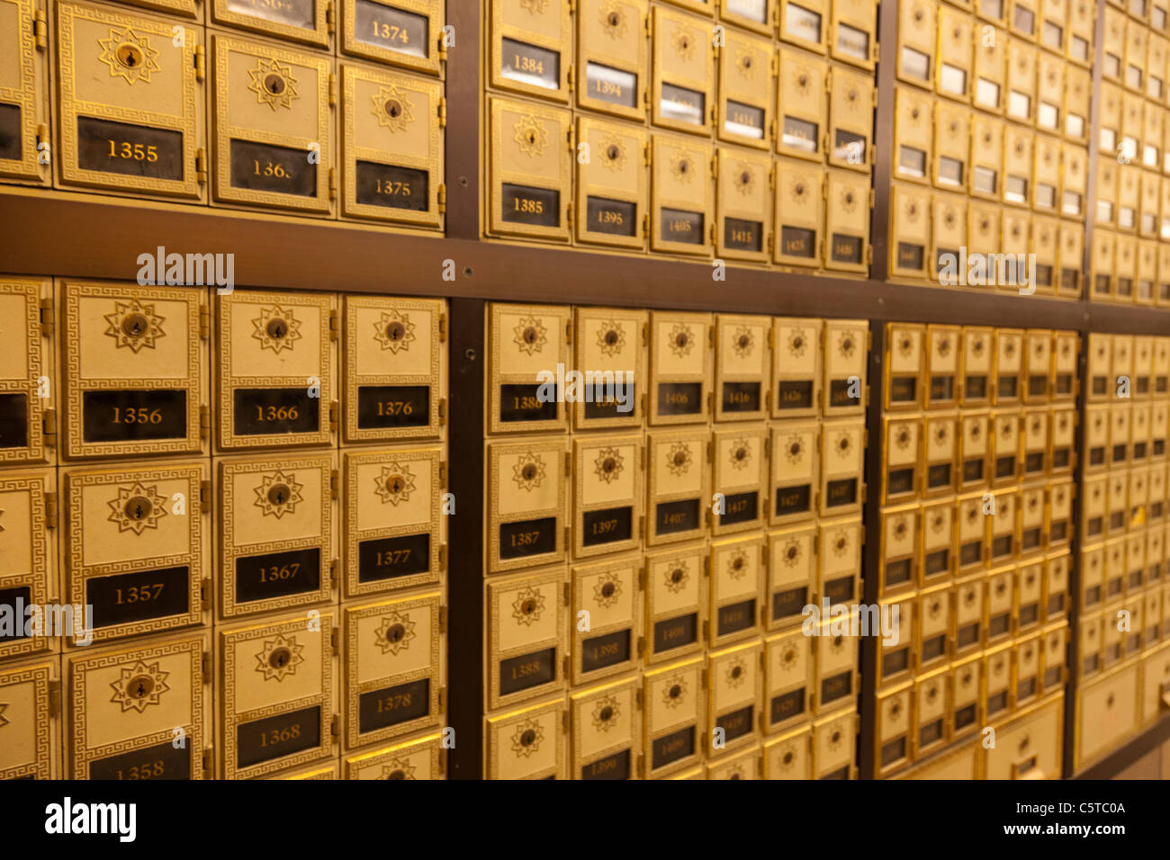 Post boxes in post office New York USA Stock Photo - Alamy