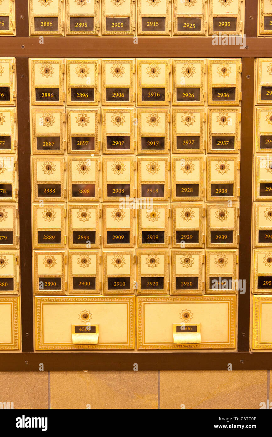 Post boxes in post office New York USA Stock Photo - Alamy