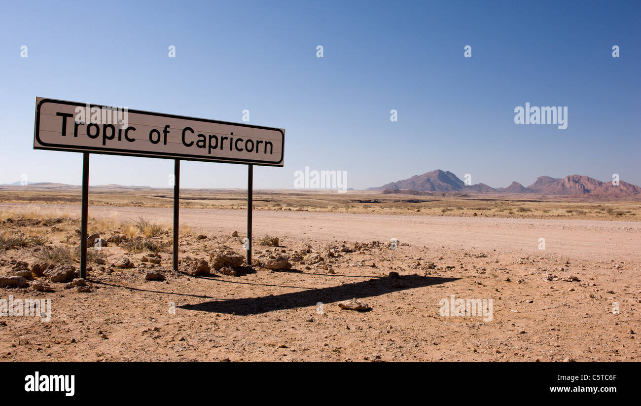 Tropic of Capricorn on the C14 gravel road near the Gaub pass. Namib ...