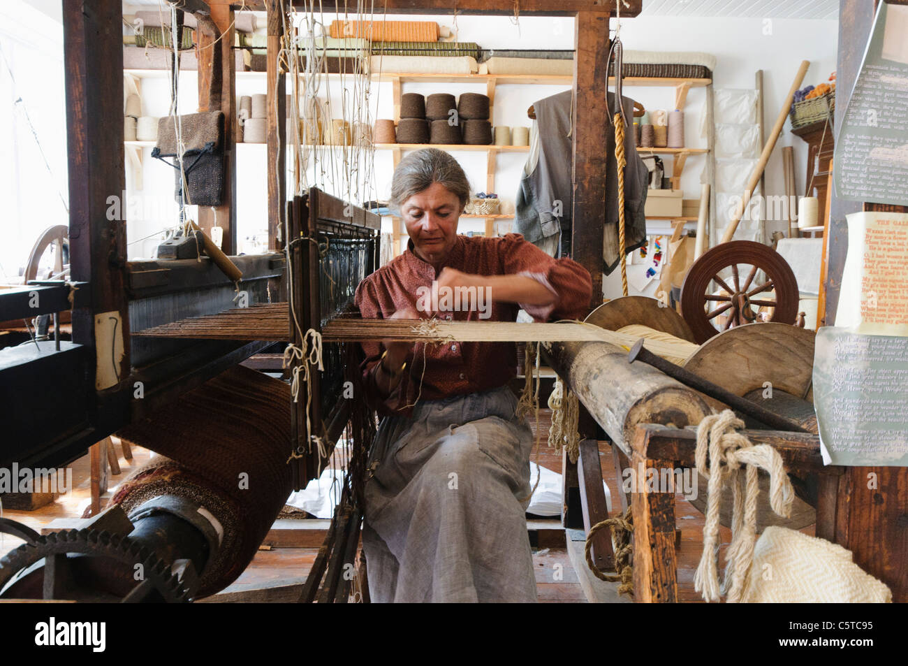 Weaving loom 19th century in High Resolution Stock Photography and ...