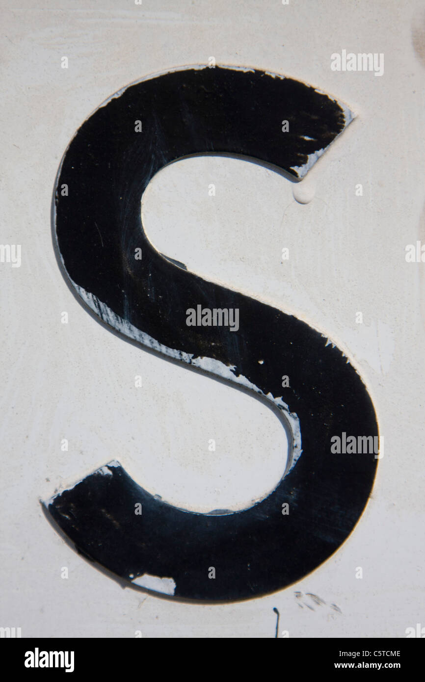 Character S alphabet character letter outside sign Stock Photo - Alamy