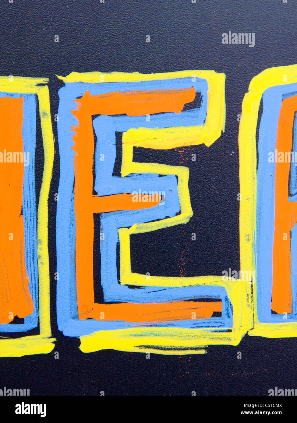 Character E alphabet character letter outside sign Stock Photo - Alamy