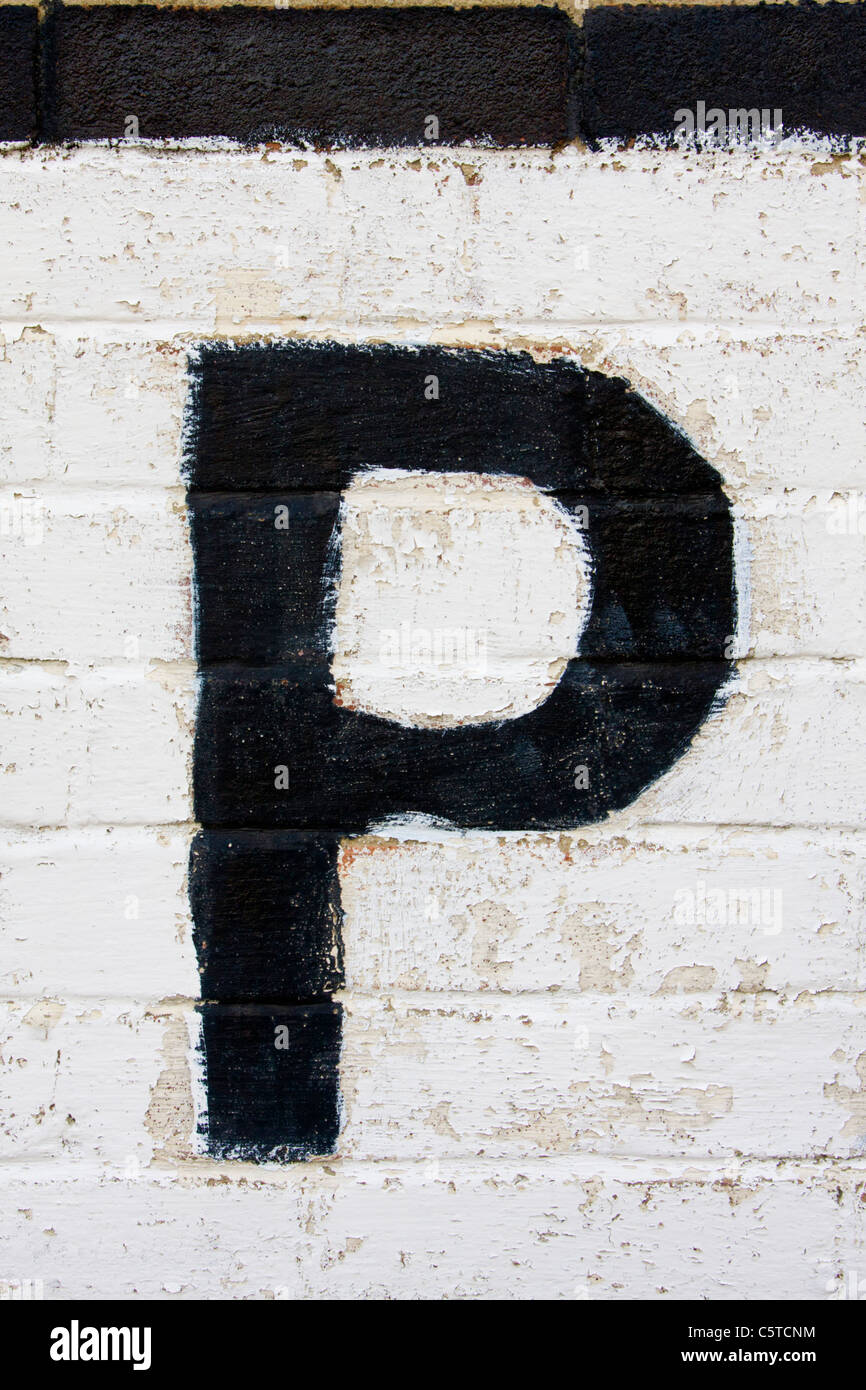 Character P alphabet character letter outside sign Stock Photo - Alamy