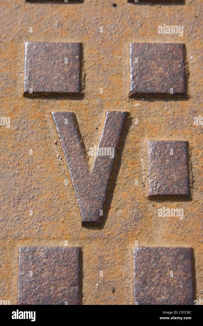 Character V alphabet character letter outside sign Stock Photo - Alamy