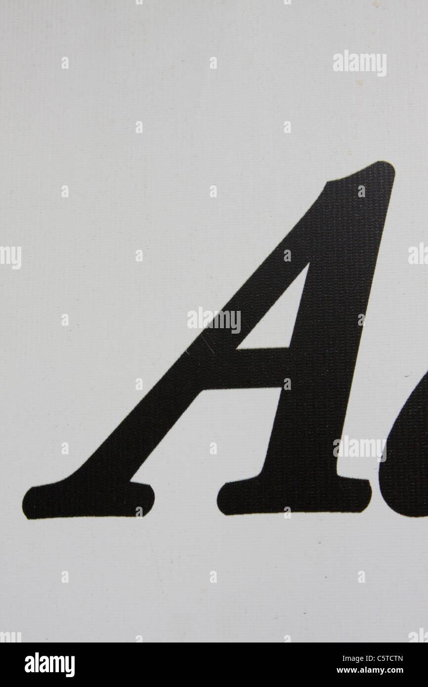 A Character alphabet character letter outside sign Stock Photo - Alamy