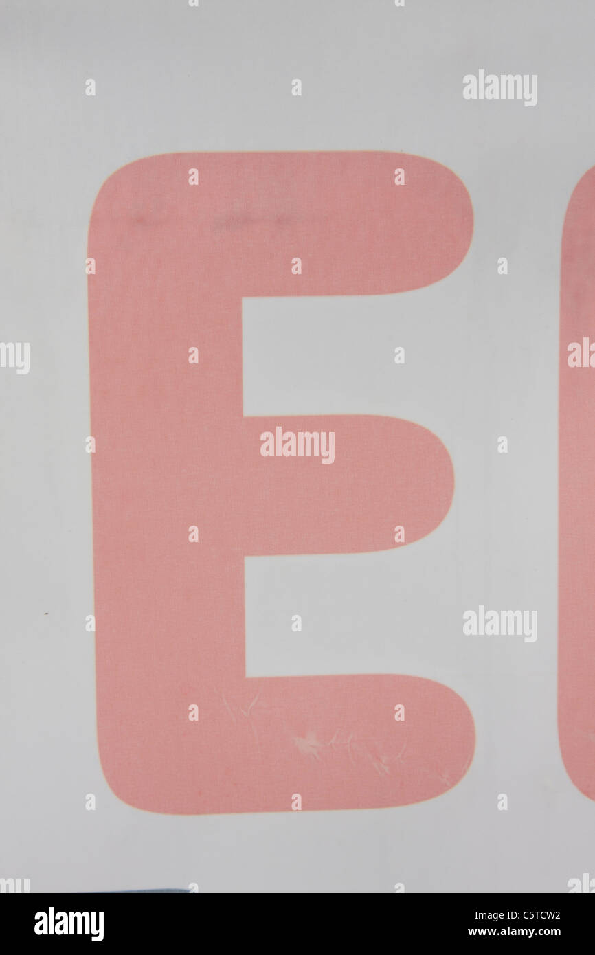 Character E alphabet character letter outside sign Stock Photo - Alamy