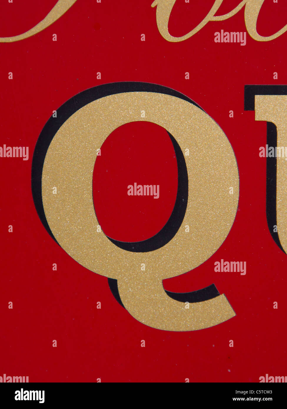 Character Q alphabet character letter outside red Stock Photo - Alamy