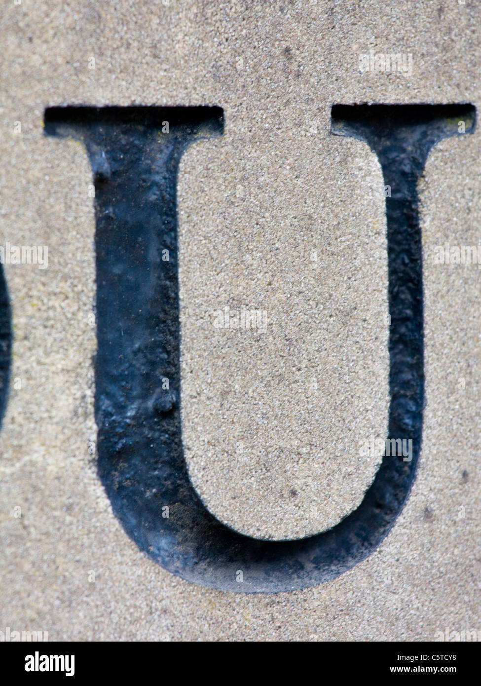 Character U alphabet character letter outside sign Stock Photo - Alamy