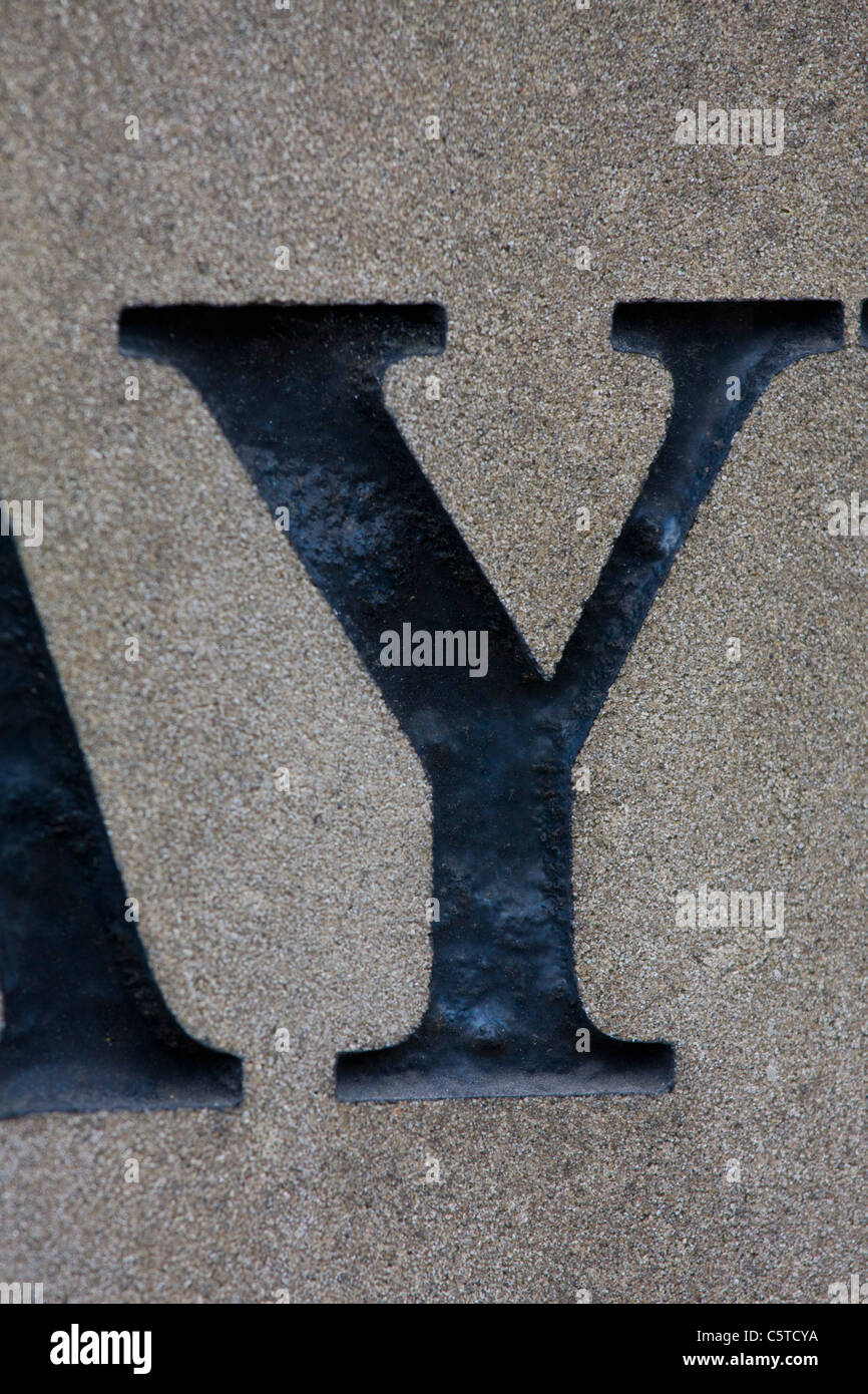 Character Y alphabet character letter outside sign Stock Photo - Alamy