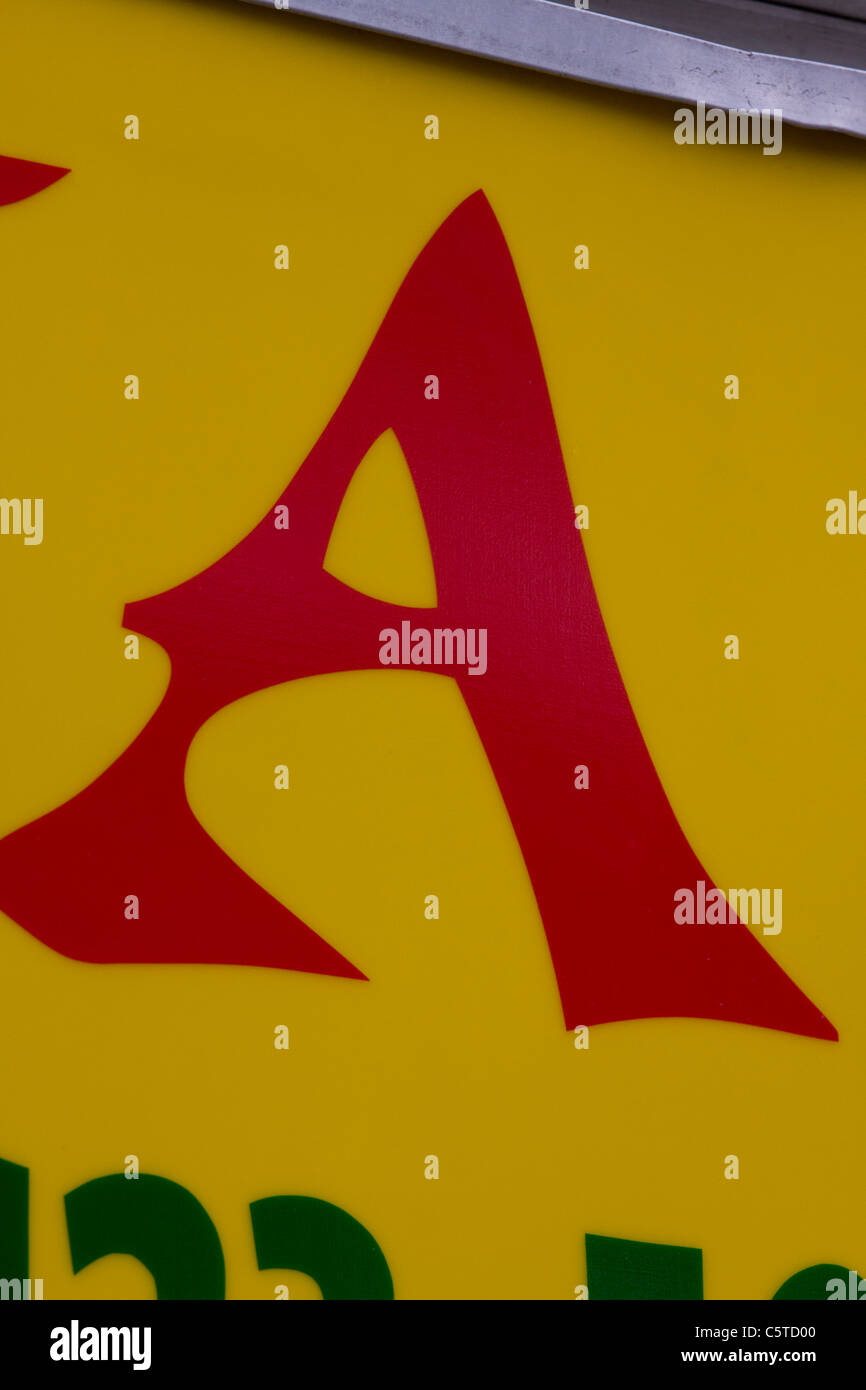 A Character alphabet character letter outside sign Stock Photo - Alamy