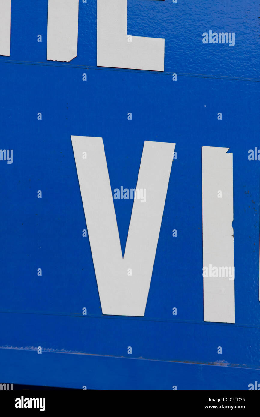 Character V alphabet character letter outside sign Stock Photo - Alamy