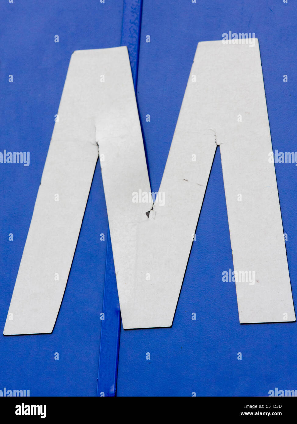 Character M alphabet character letter outside sign Stock Photo - Alamy