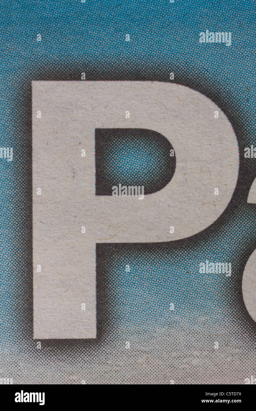 Character P alphabet character letter outside sign Stock Photo - Alamy