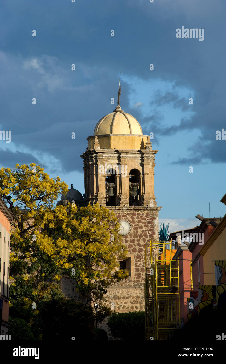 Domed bell tower in Tequila, Mexico Stock Photo - Alamy