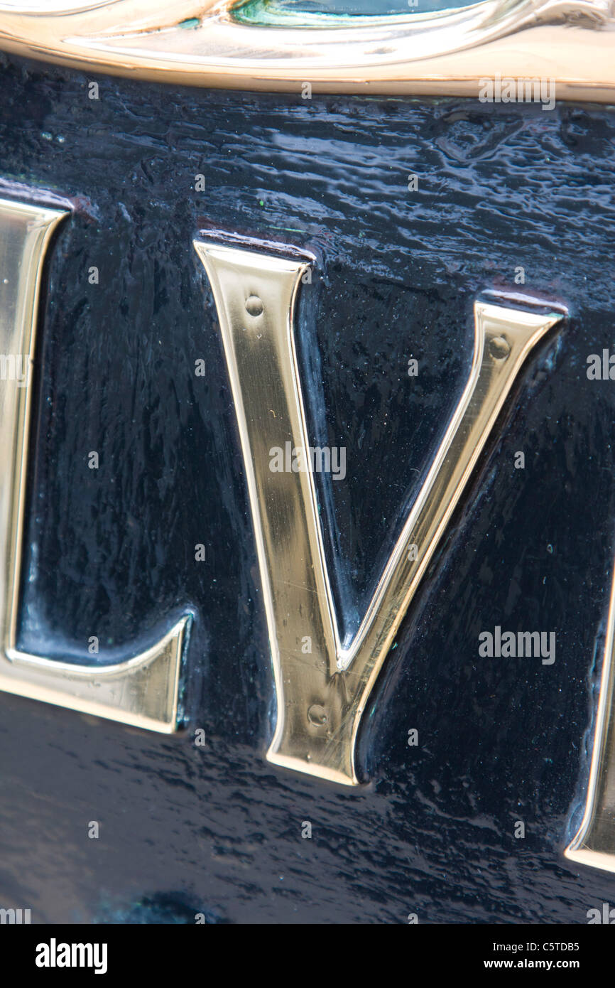 Character V character letter photograph brass Stock Photo - Alamy