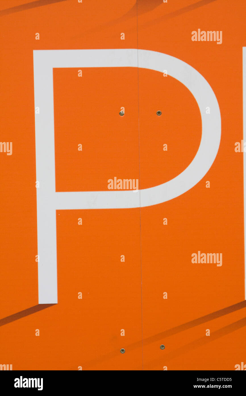 Character P alphabet character letter outside sign Stock Photo - Alamy