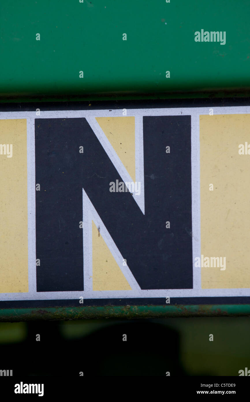 Character N alphabet character letter outside sign Stock Photo - Alamy