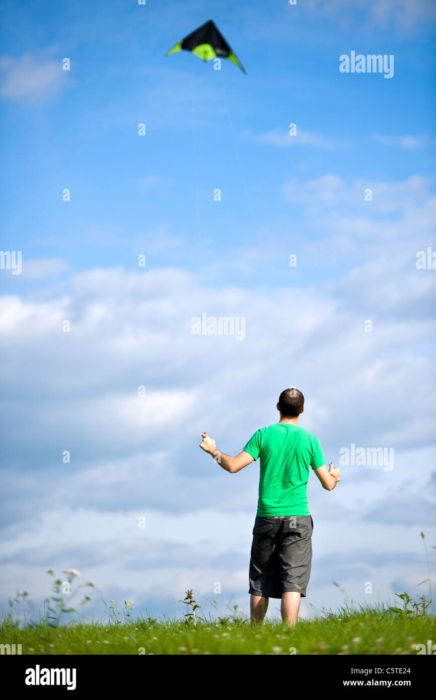 Flying a Kite Stock Photo - Alamy