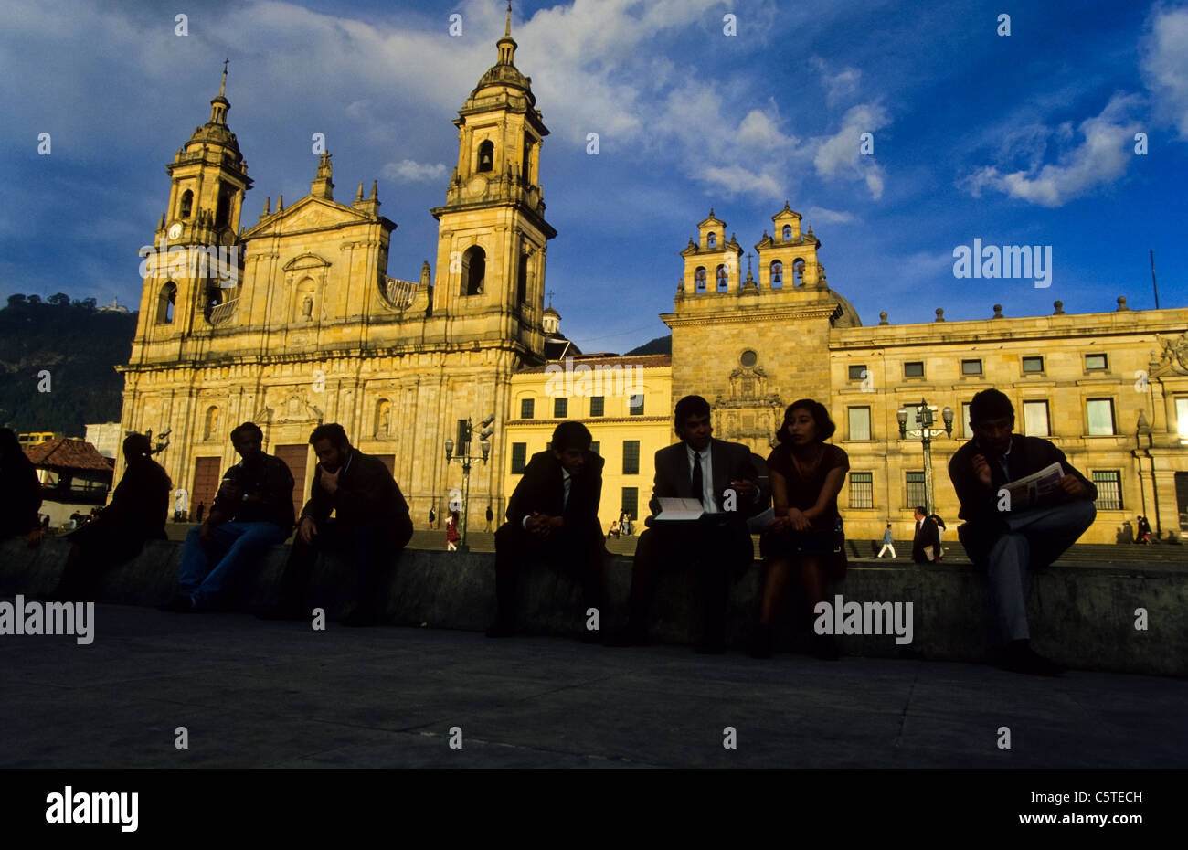 Roman Catholic Archdiocese of Bogotá with many local people sitting in ...